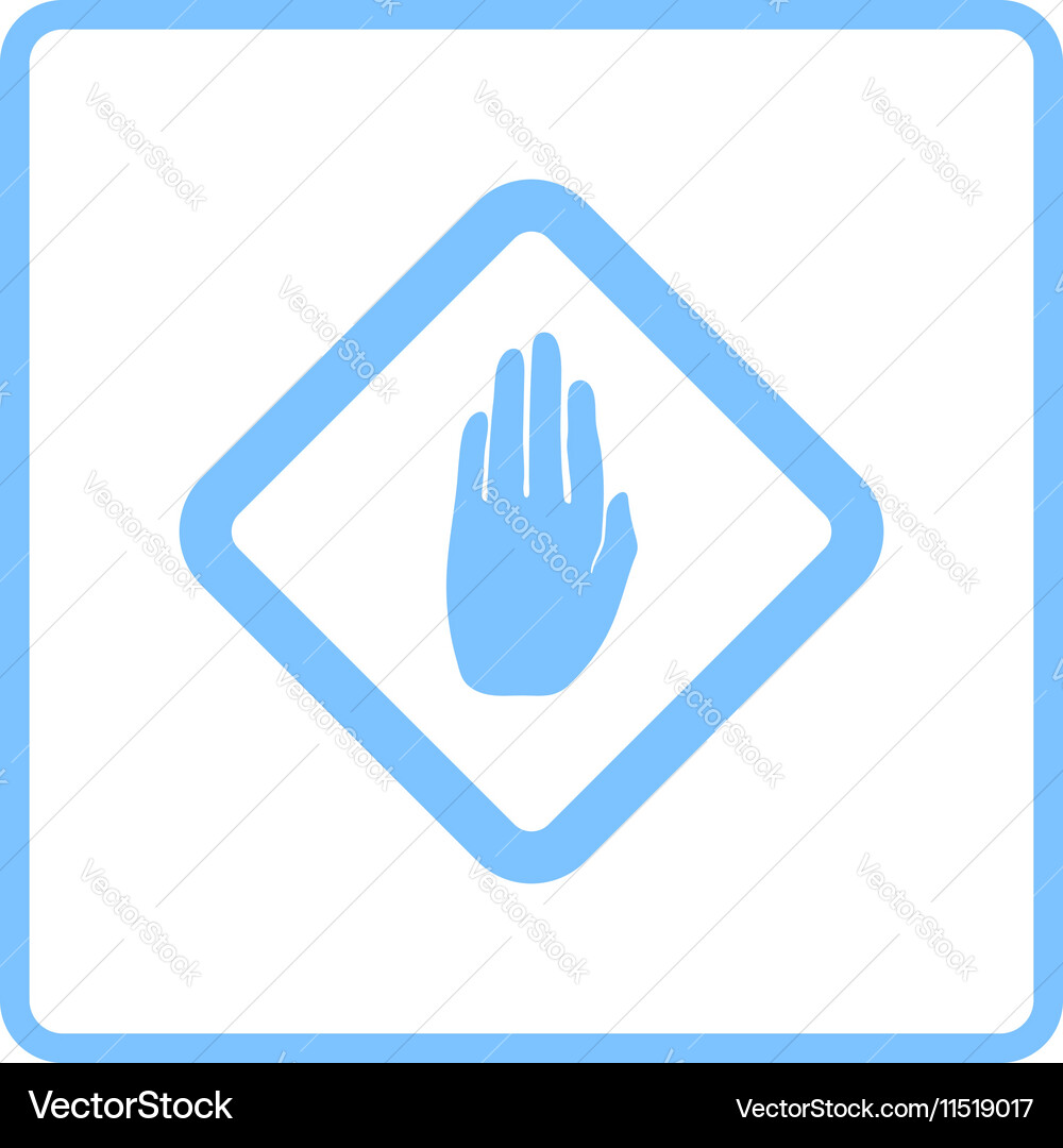 Icon of warning hand Royalty Free Vector Image