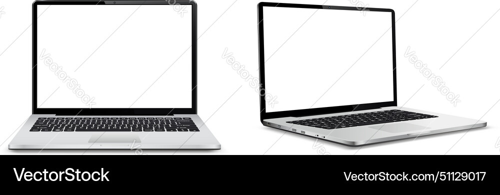Laptop computer with white screen Royalty Free Vector Image