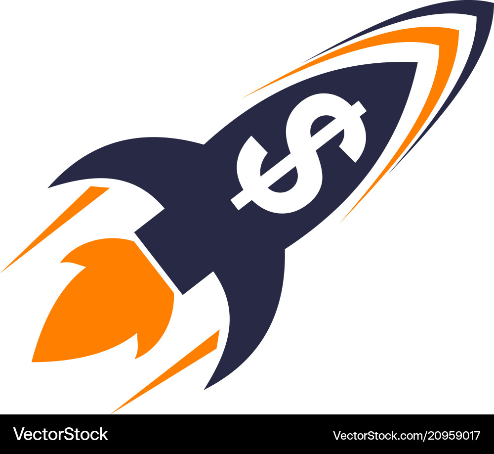 Quick rocket dollar Royalty Free Vector Image - VectorStock