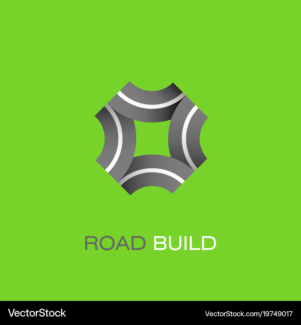 Road build logo Royalty Free Vector Image - VectorStock