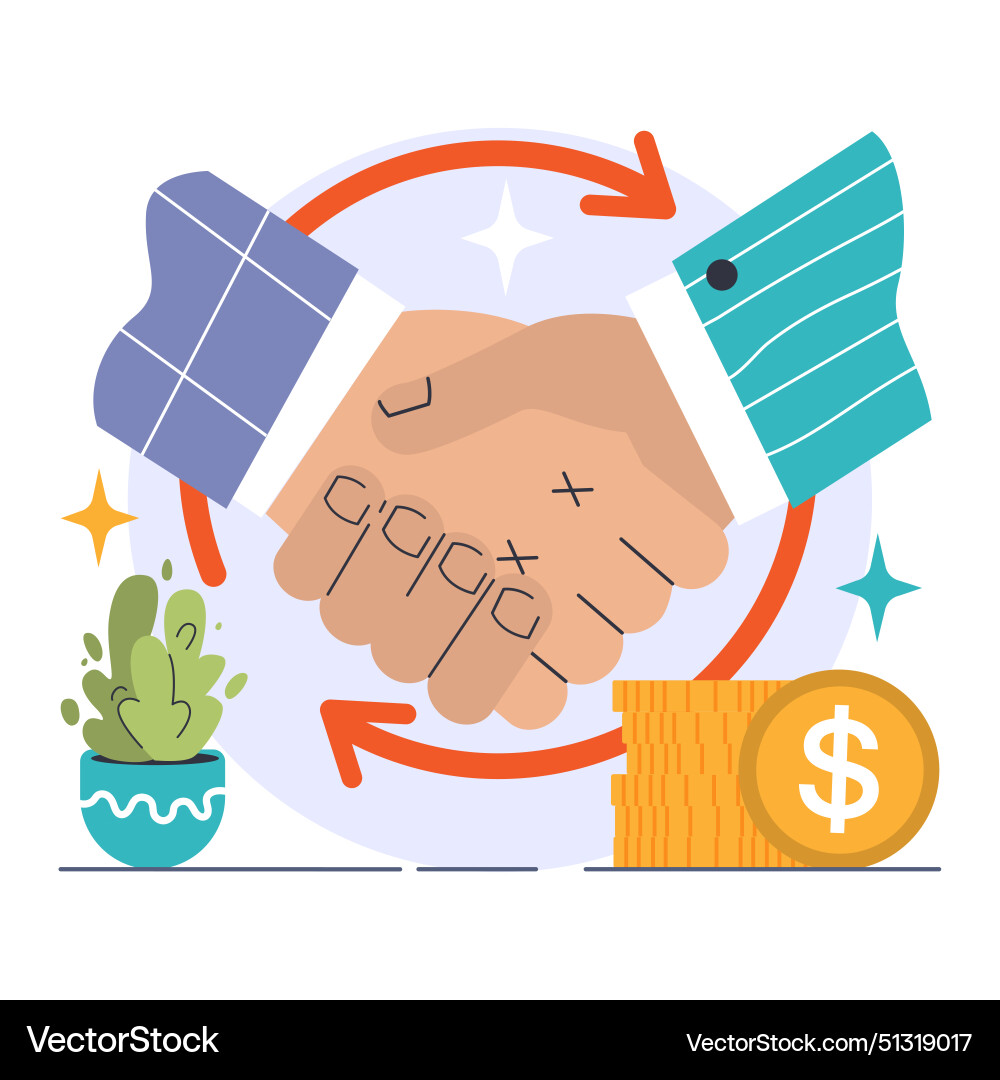 Strategic alliance concept flat Royalty Free Vector Image