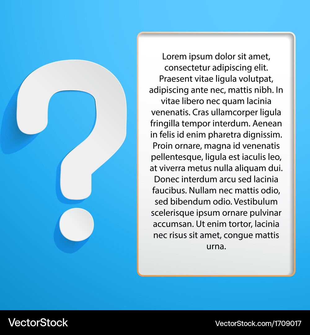 Text and question mark Royalty Free Vector Image