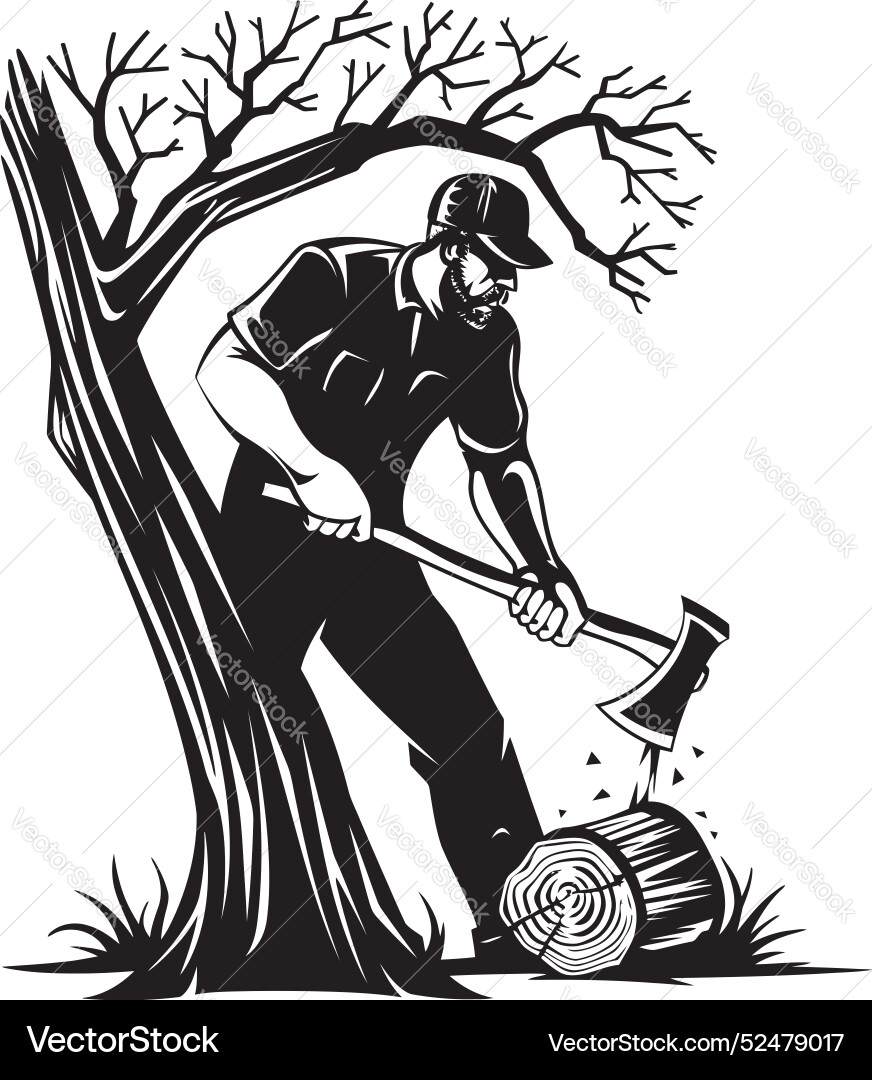 Tree felling legend iconic symbol lumberjack Vector Image