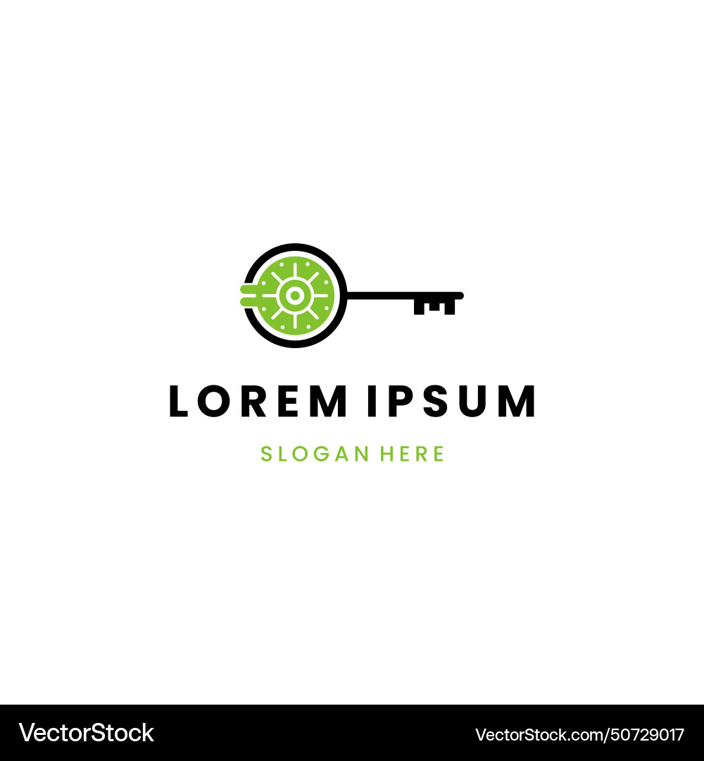 Vault combine with old key logo design concept Vector Image