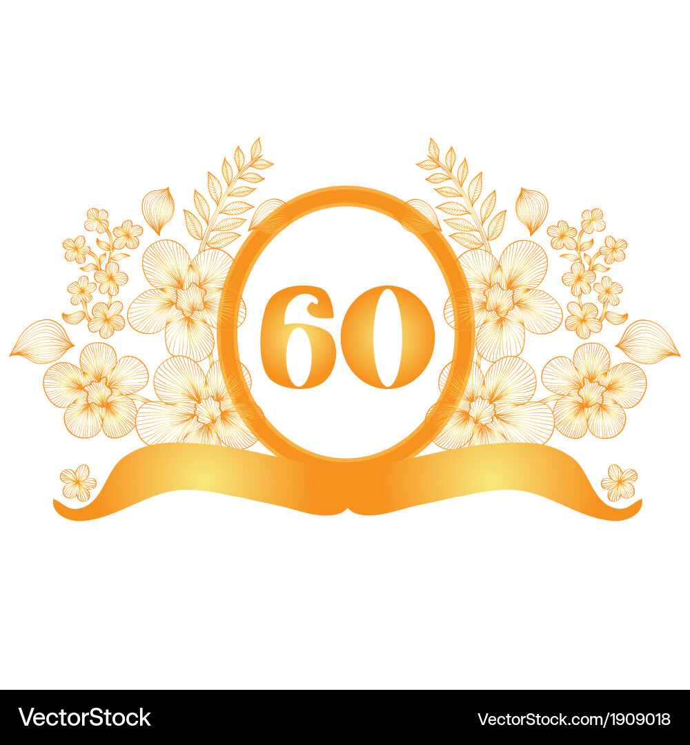 60th anniversary banner Royalty Free Vector Image