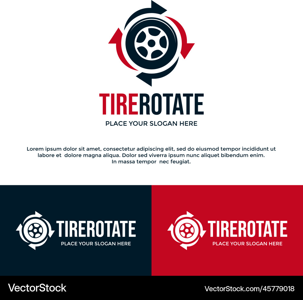 Automotive Tire Rotation Logo Template Royalty Free Vector