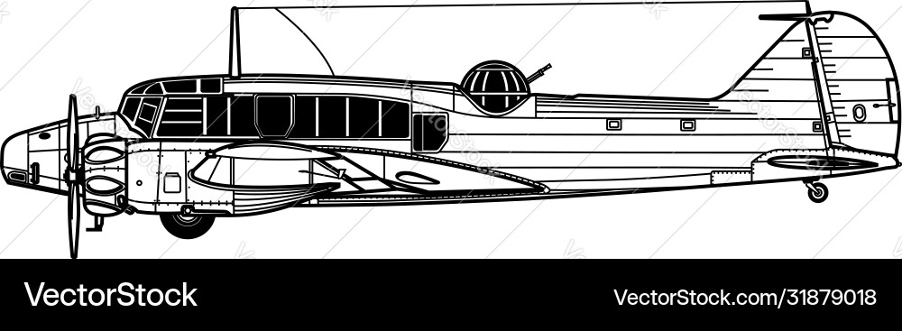 Avro Anson WWII Aircraft Royalty Free Vector Image