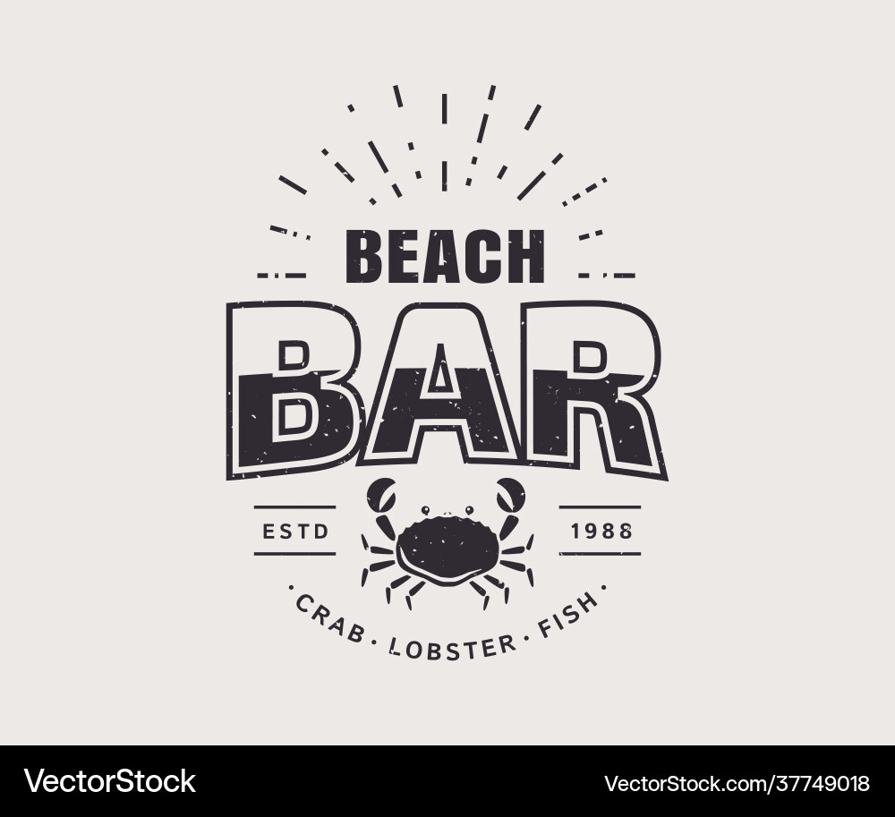 Beach Bar Logo isoliert auf weißem Hintergrund Vektorbild