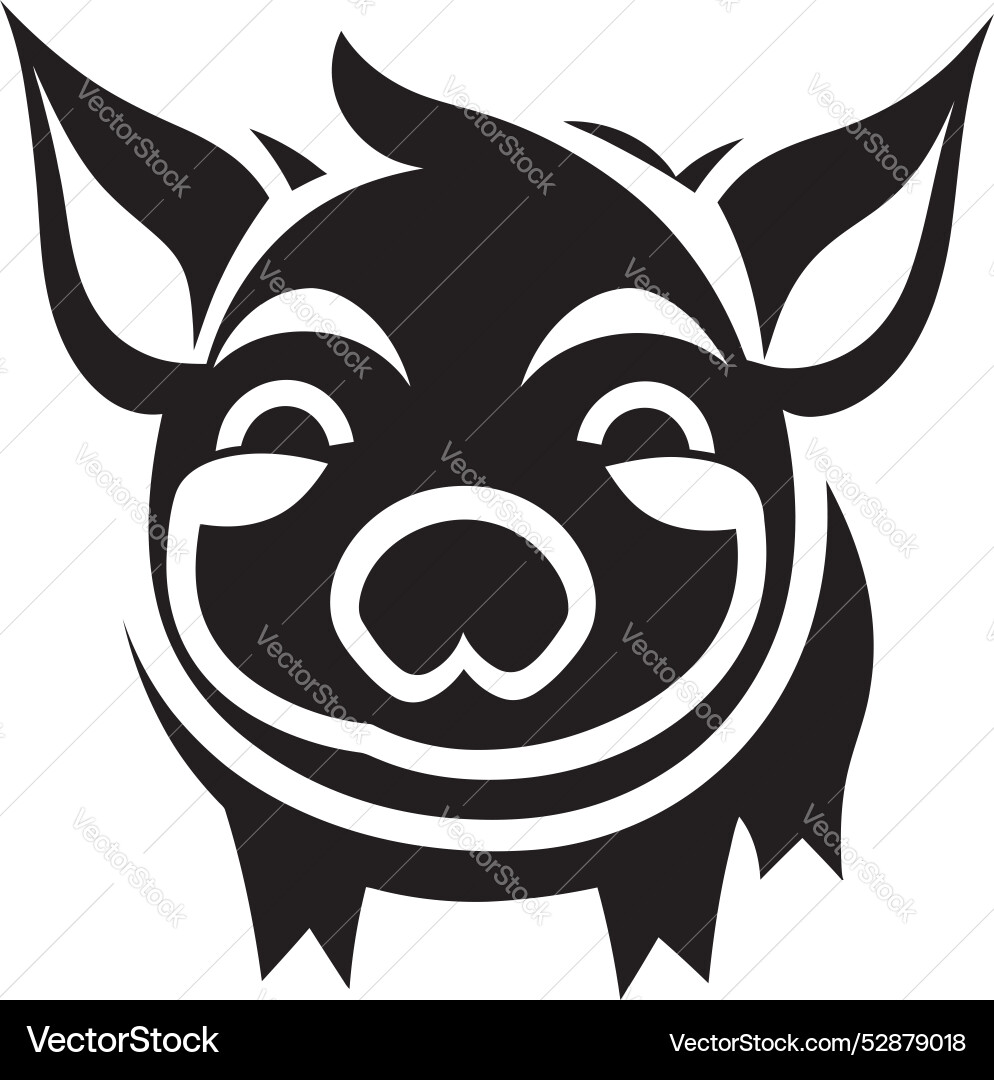 Bold pork symbol minimalist pig silhouette Vector Image