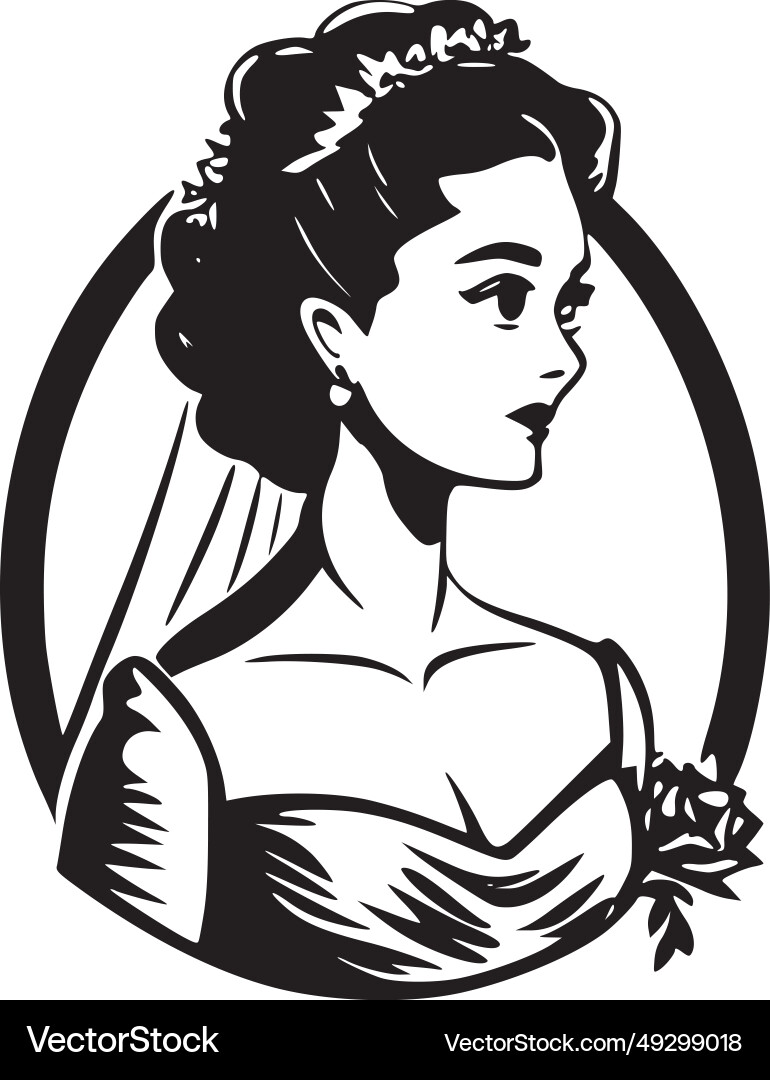 Bridal - minimalist and flat logo Royalty Free Vector Image