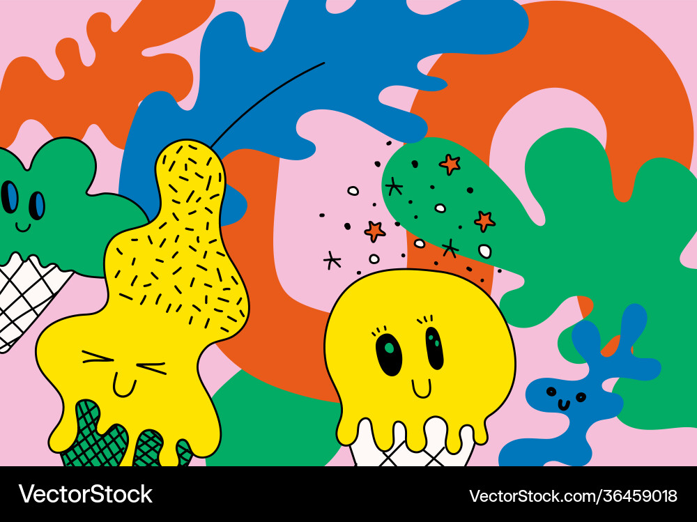 Cheerful Abstract Character Background Royalty Free Vector