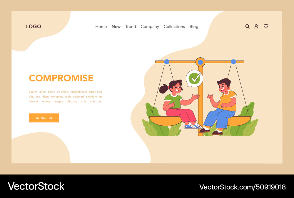 Compromise concept flat Royalty Free Vector Image