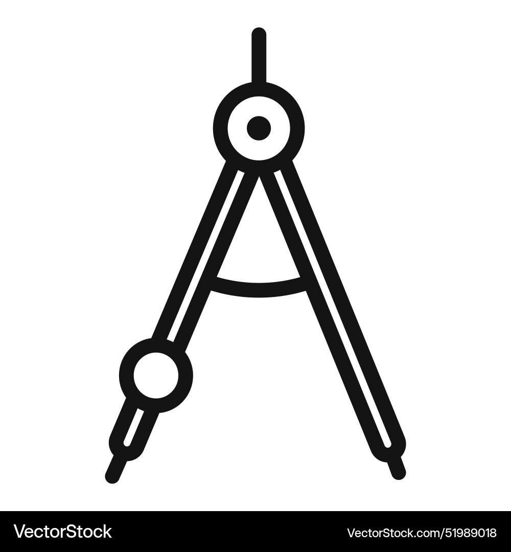 Drawing compass icon mark in filled style Vector Image