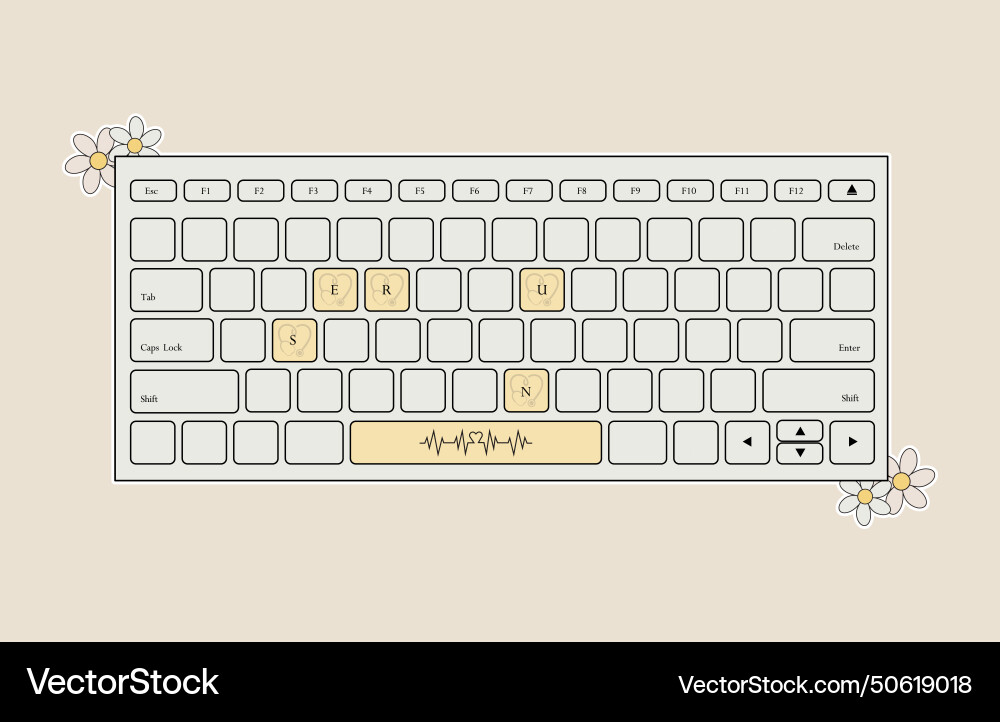 Funny nurse sticker keyboard Royalty Free Vector Image