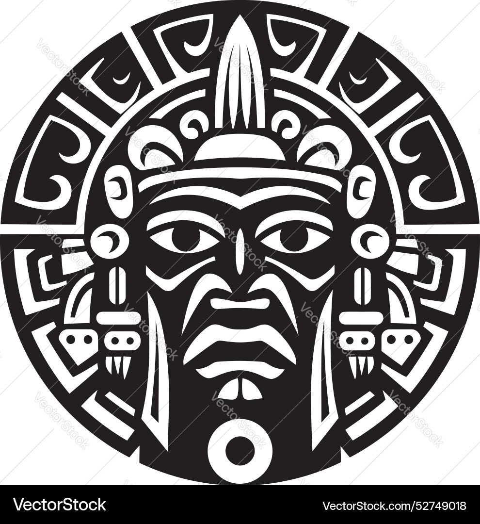Indigenous heritage crest pre hispanic symbol Vector Image