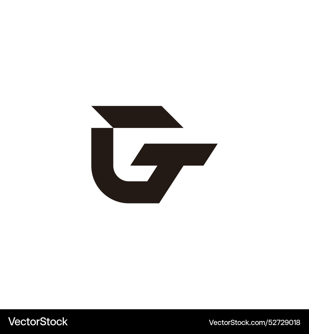 Letter gt simple geometric movement logo Vector Image