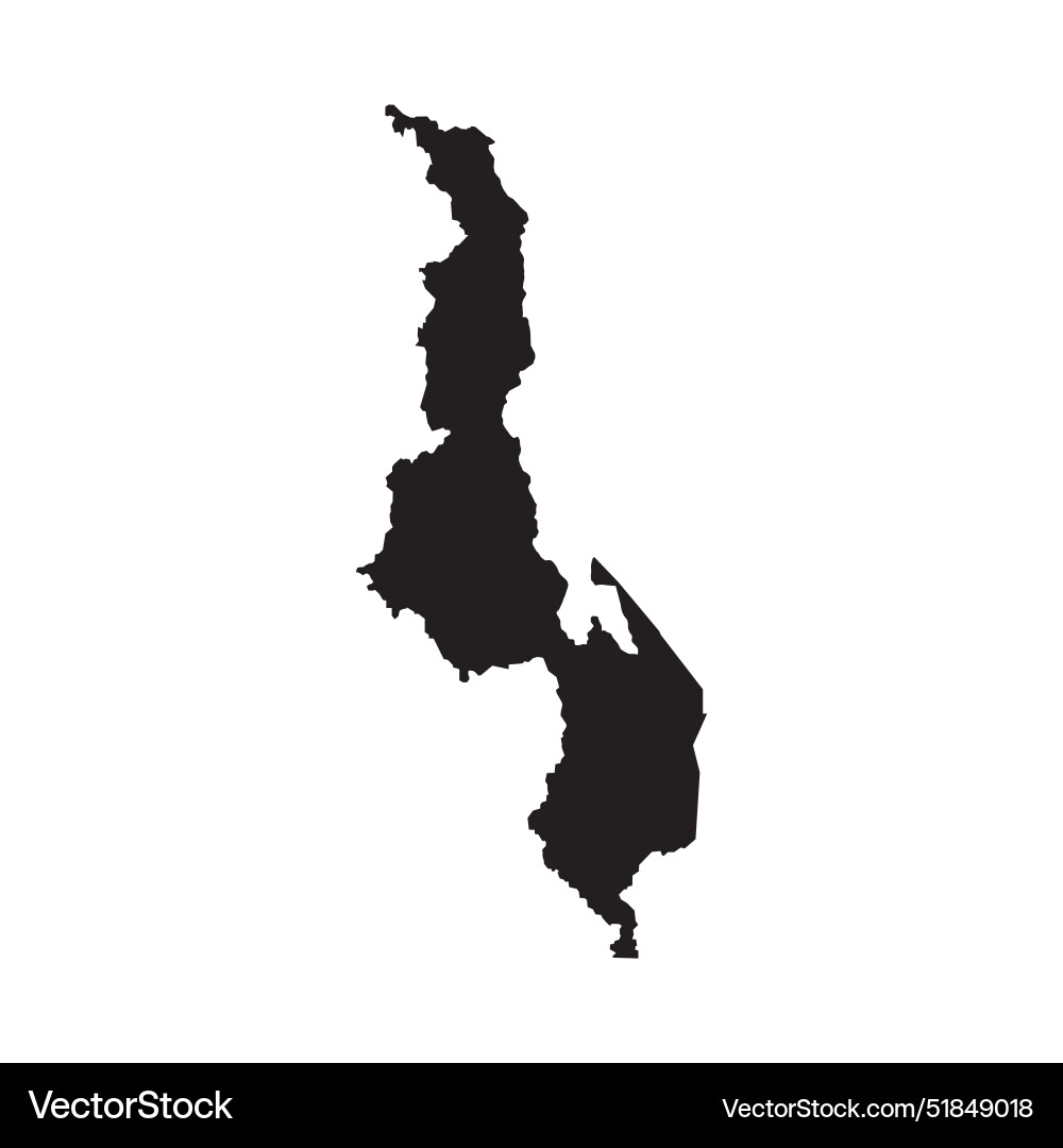 Malawi country map icon Royalty Free Vector Image