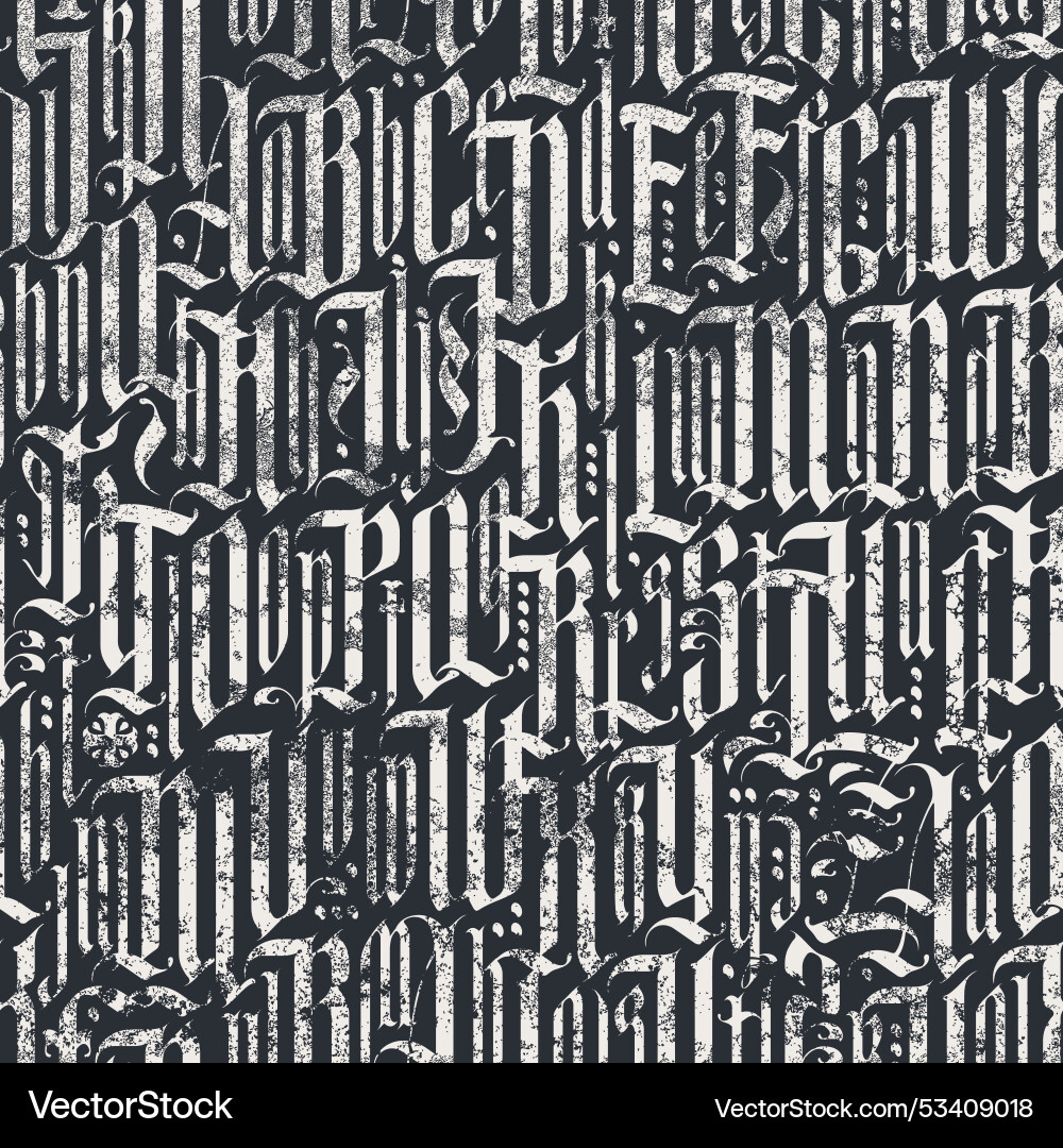 Seamless pattern of gothic letters Royalty Free Vector Image