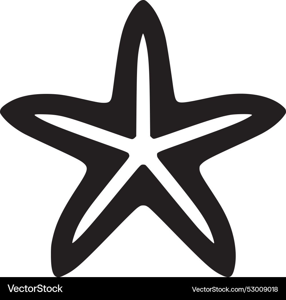 Starfish - black and white Royalty Free Vector Image