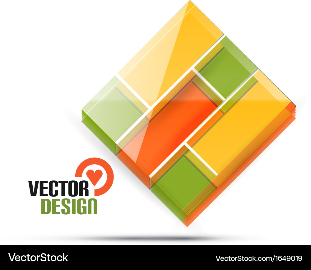3d glass shape for business template Royalty Free Vector
