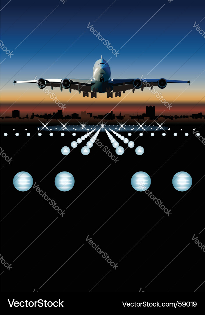 Airbus at sunrise Royalty Free Vector Image - VectorStock