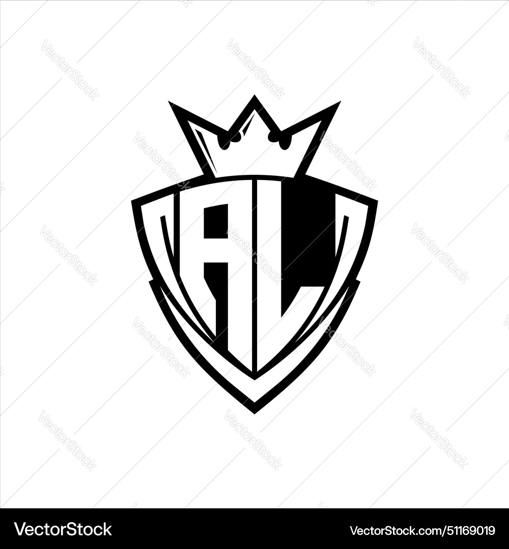Al letter logo with sharp triangle shield shape Vector Image