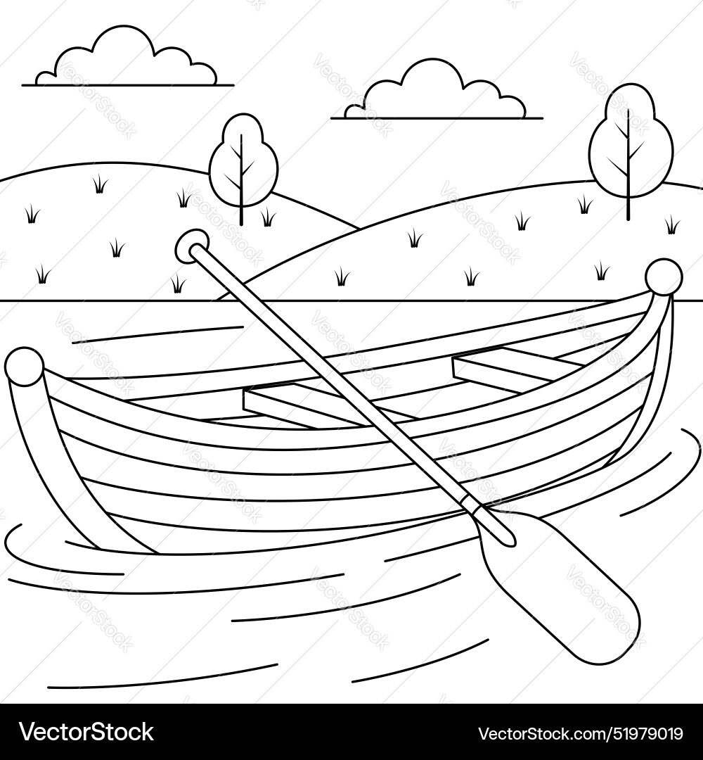 Canoe Outline Clipart Clip Boat Kayak Drawing Coloring Sketch Pages ...
