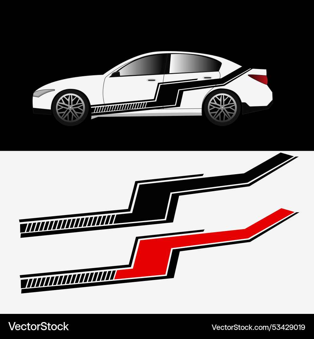 Car body livery decal design Royalty Free Vector Image