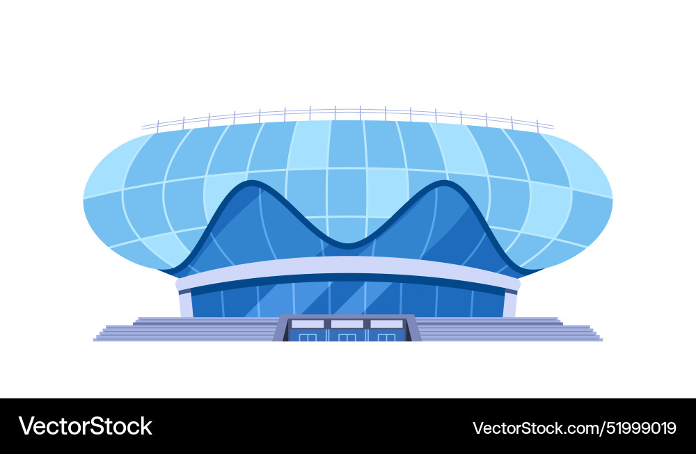 Cartoon modern stadium showcasing Royalty Free Vector Image