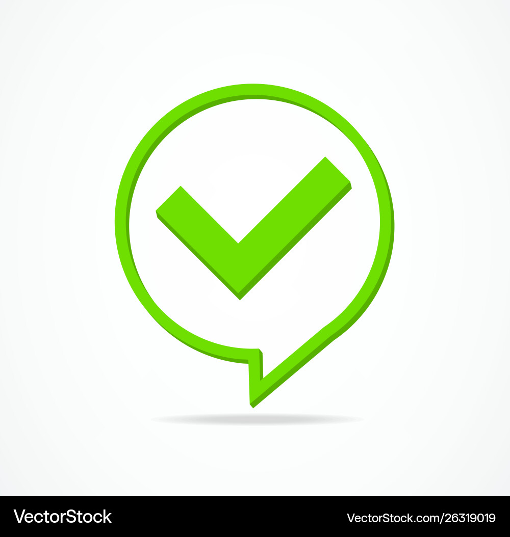 Check mark yes or confirmation green sign Vector Image