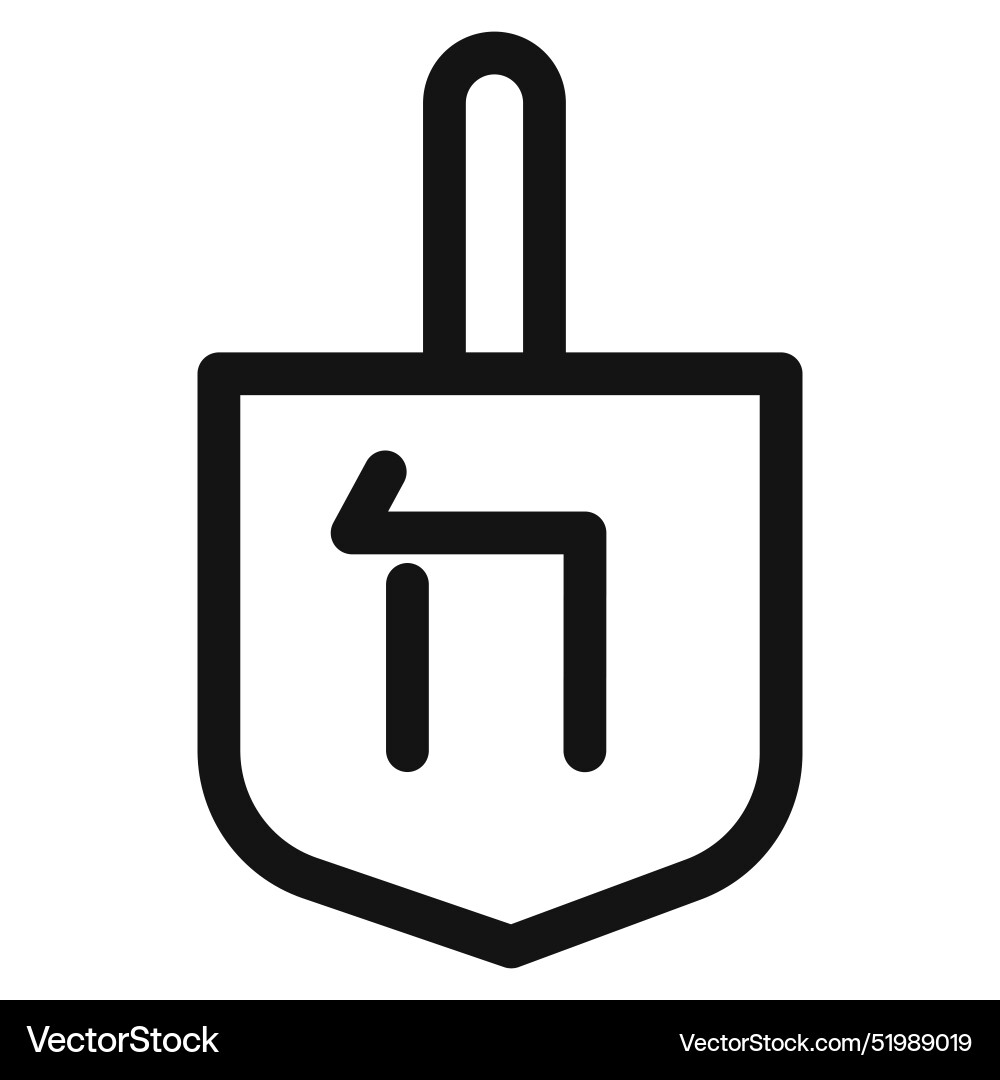 Dreidel icon mark in filled style Royalty Free Vector Image