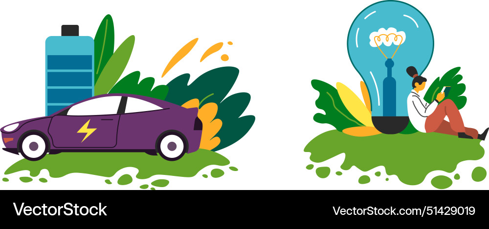 Eco friendly energy sources Royalty Free Vector Image