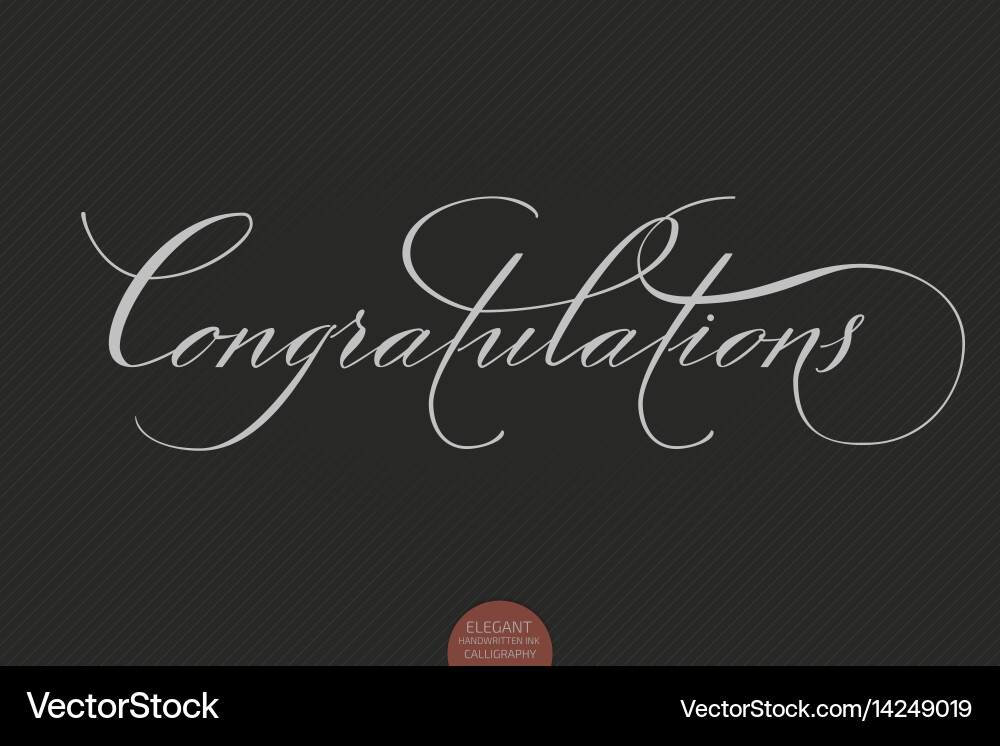 Hand drawn lettering congratulations Royalty Free Vector