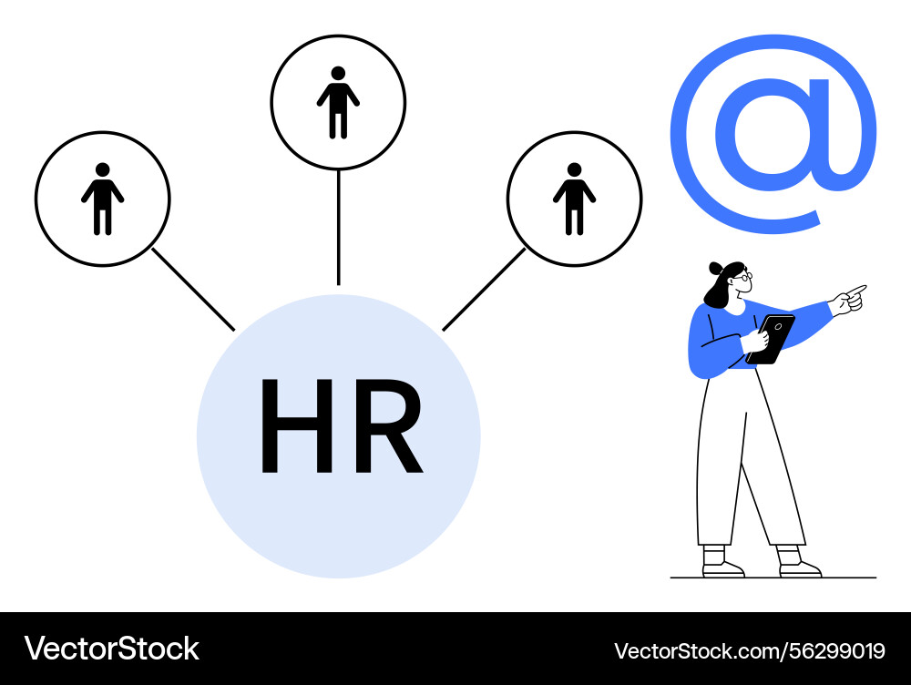 Hr manager organizing team structure Royalty Free Vector