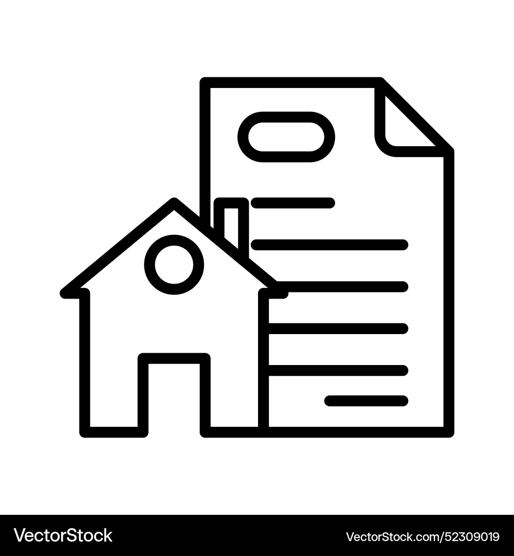 Mortgage loan icon linear logo mark in black Vector Image