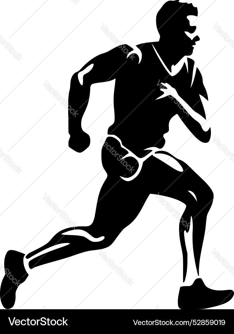Rapid pace runner side view logo design endurance Vector Image