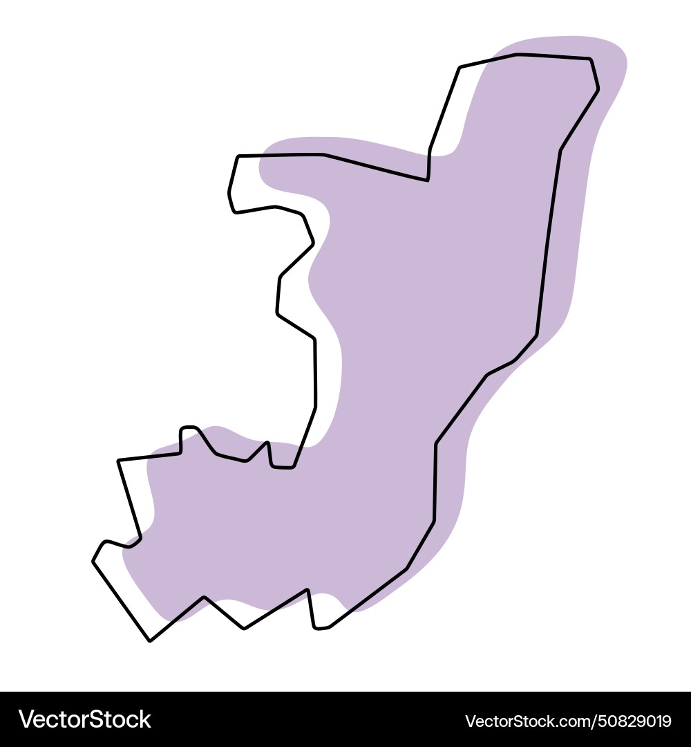 Republic of the congo simplified map Royalty Free Vector