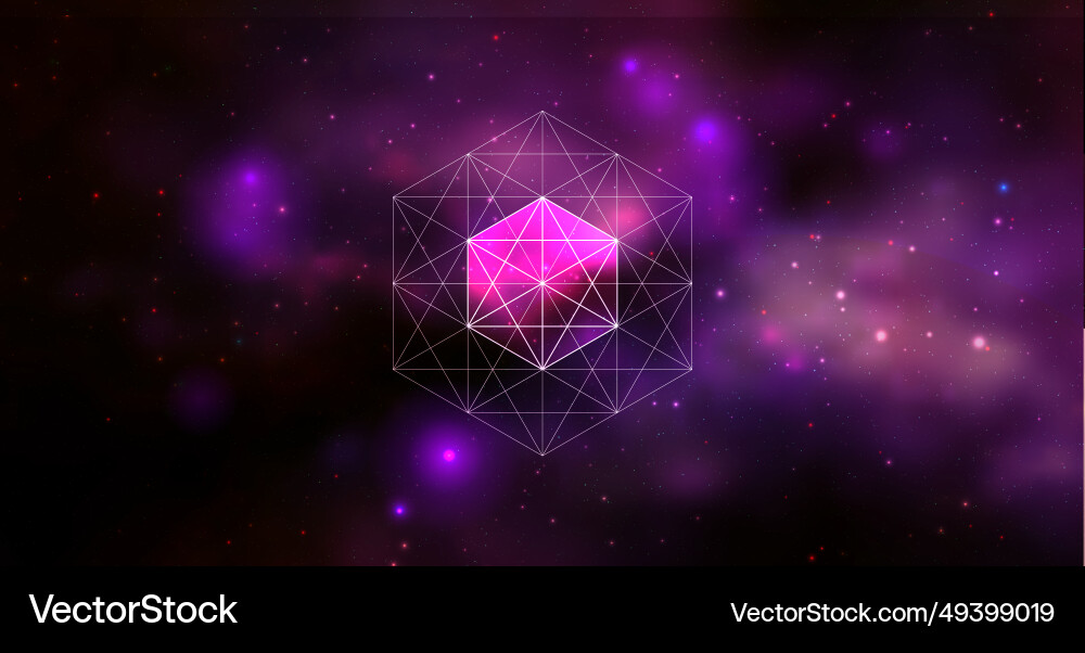 Sacred Geometry Symbol - Purple & Black Vector Image