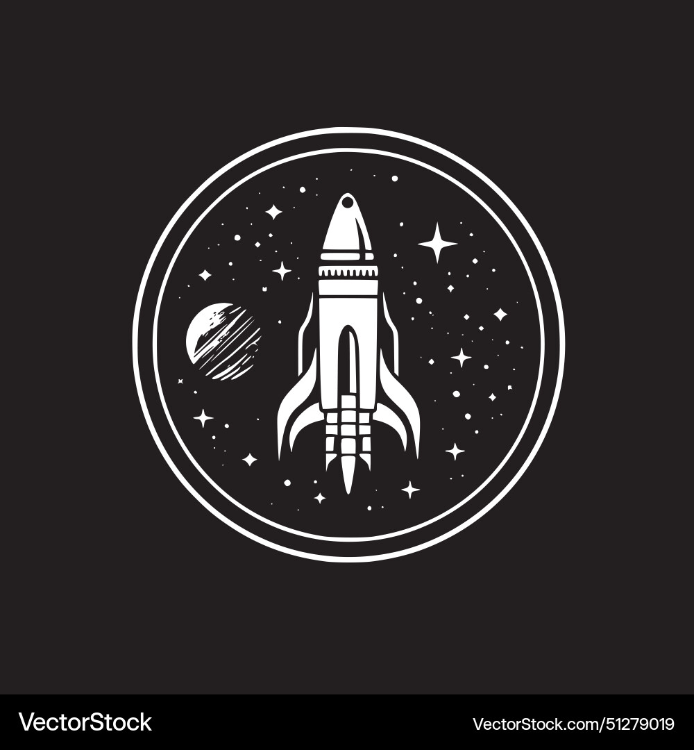 Space - minimalist and flat logo Royalty Free Vector Image