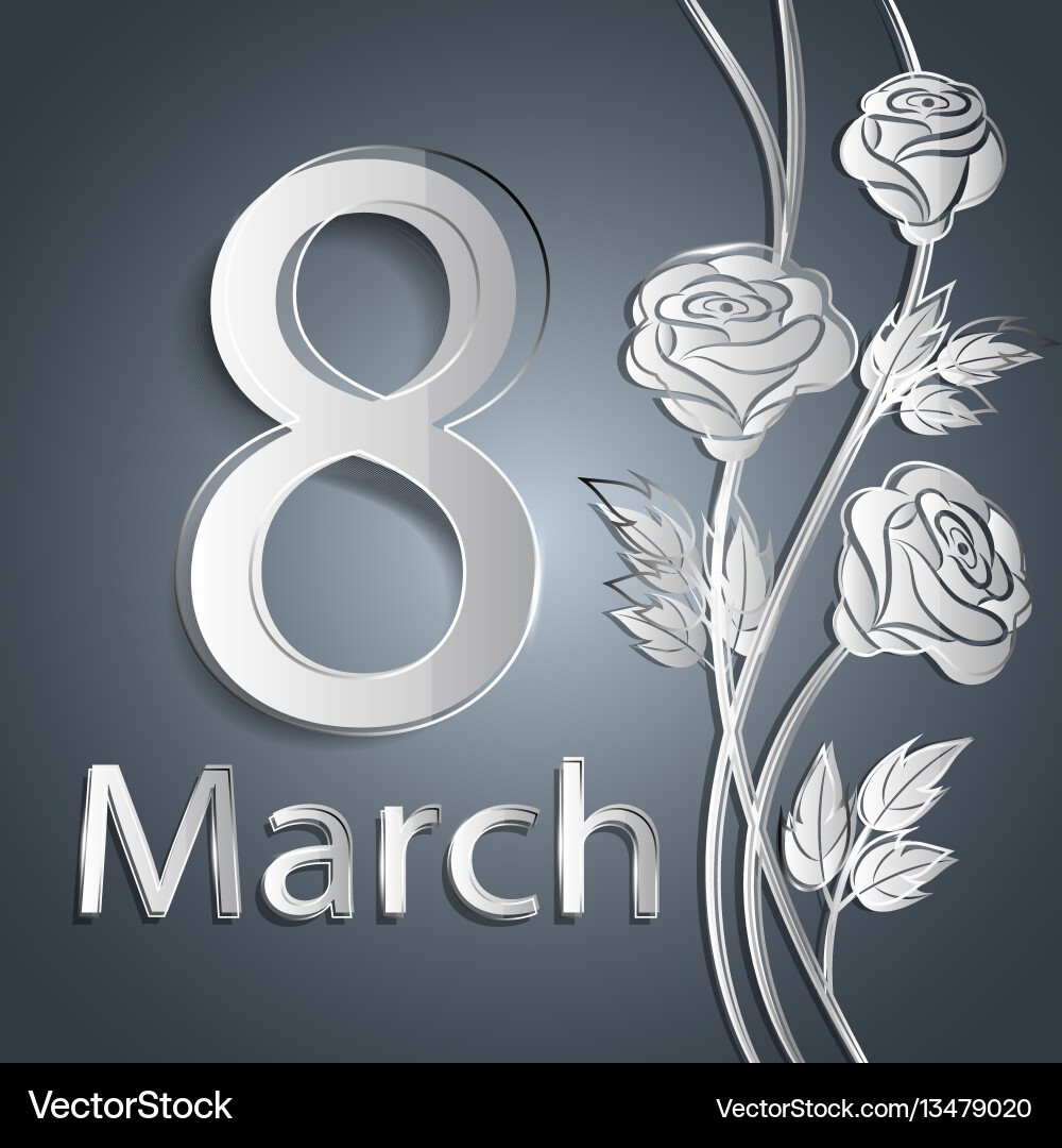 8 march lettering greeting card Royalty Free Vector Image