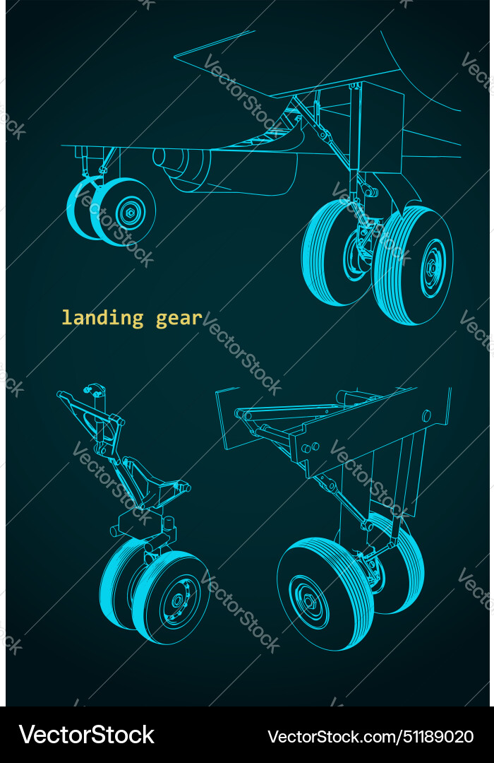 Airplane landing gear Royalty Free Vector Image