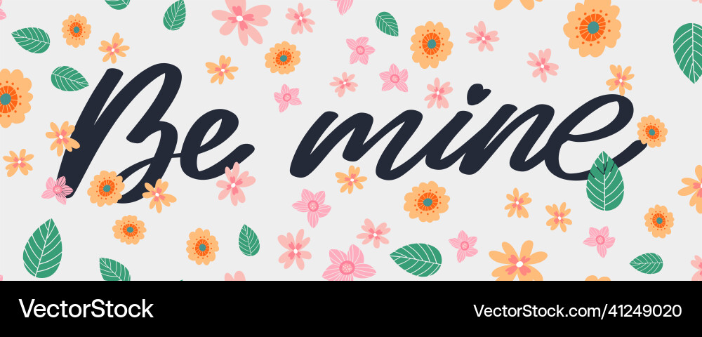 Be mine valentines day template for banner design Vector Image