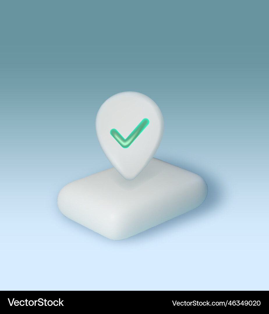 Checkmark icon approvement concept geolocation Vector Image