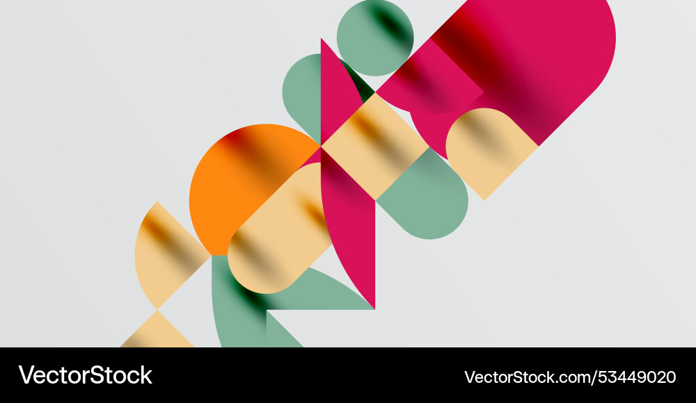 Circles semi squares and round shapes Royalty Free Vector