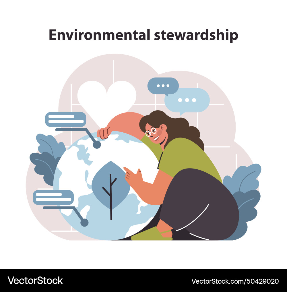 Environmental stewardship visual a gentle embrace Vector Image