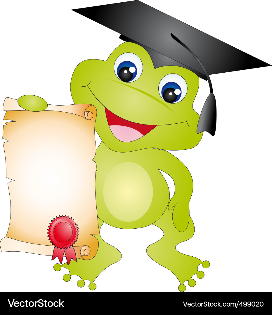 Frog graduation Royalty Free Vector Image - VectorStock