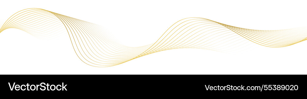 Golden line wave abstract wavy curves luxury Vector Image