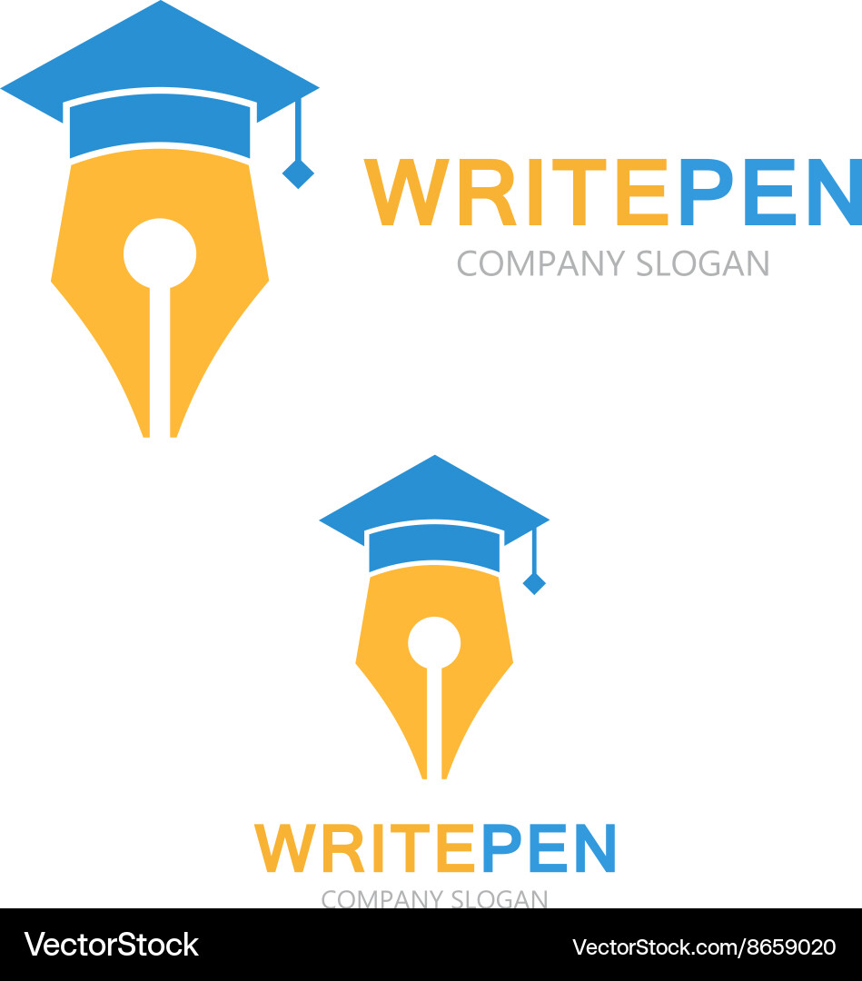 Einstufung Kappe und Stift Logo Konzept Lizenzfreier Vektor