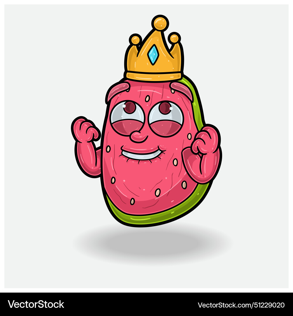 Guava fruit with happy expression Royalty Free Vector Image