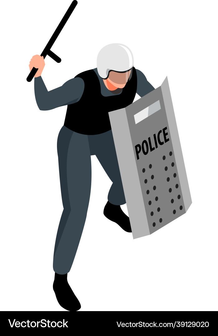 Isometric police officer Royalty Free Vector Image